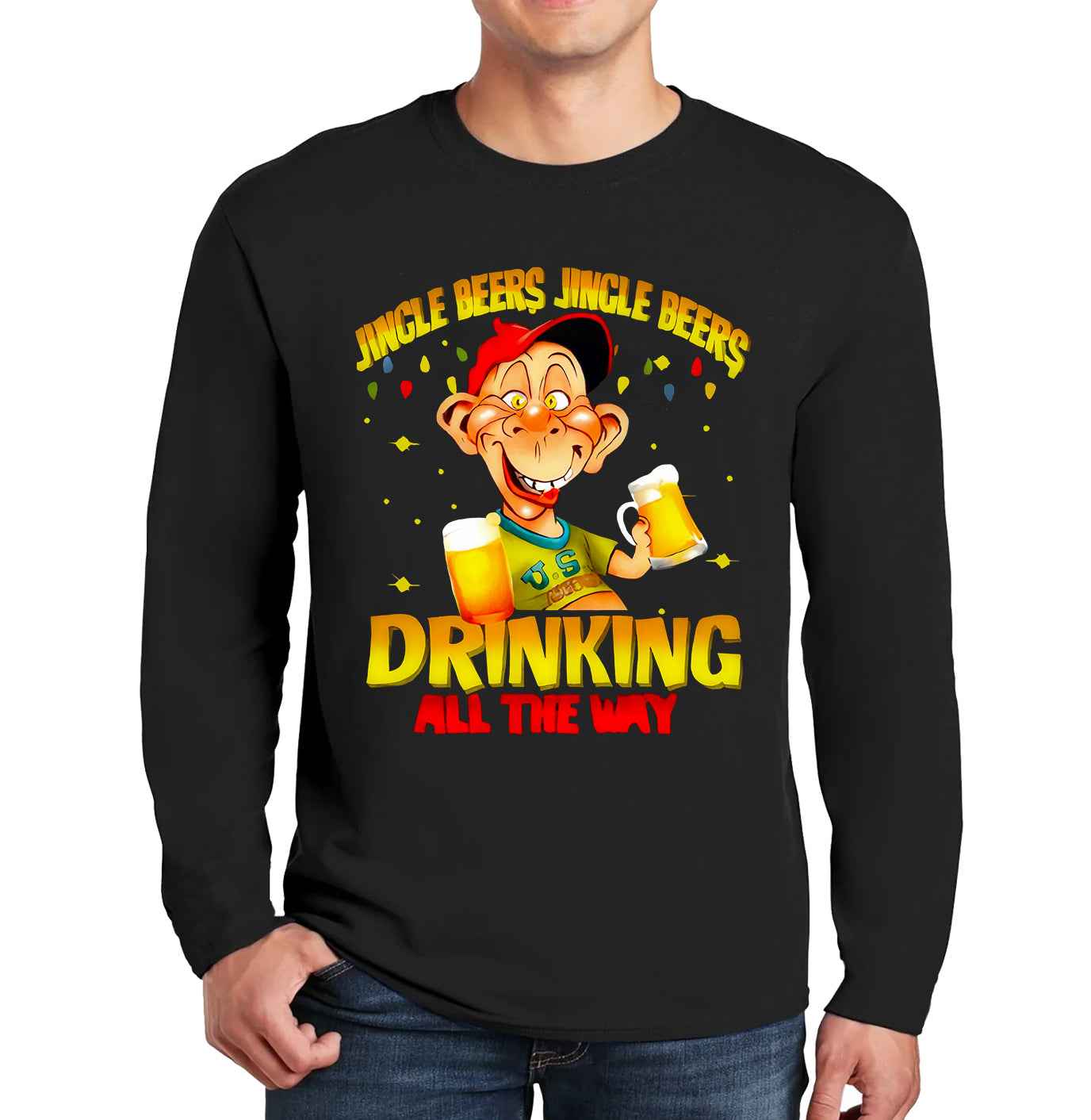 JINGLE BEERS DRINKINK | Men's Longsleeve - Darkwear UK