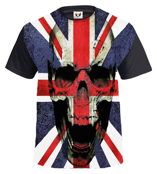 Union Jack Skull T-Shirt - Black Design – Darkwear UK
